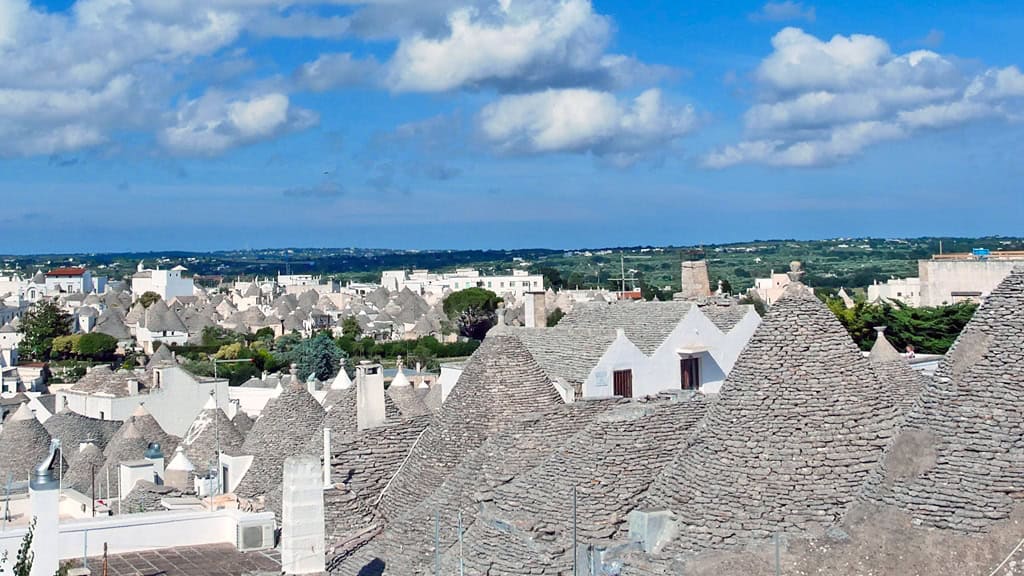 Alberobello unique place; the "trulli" and its original urban structure