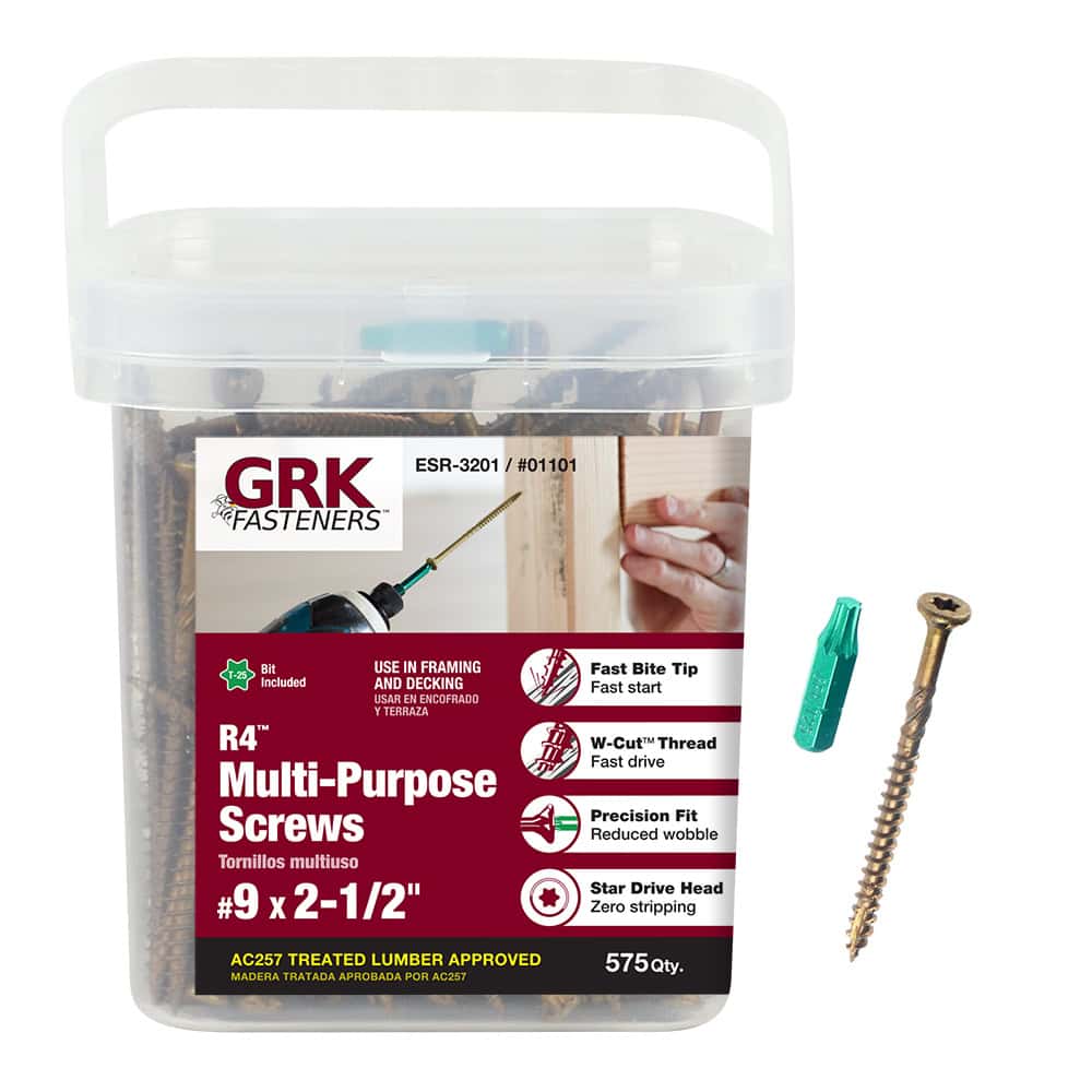 GRK R4 MULTI PURPOSE #9X2-1/2" SCREW 575CT GRK01101 R49212PP | GRK ...