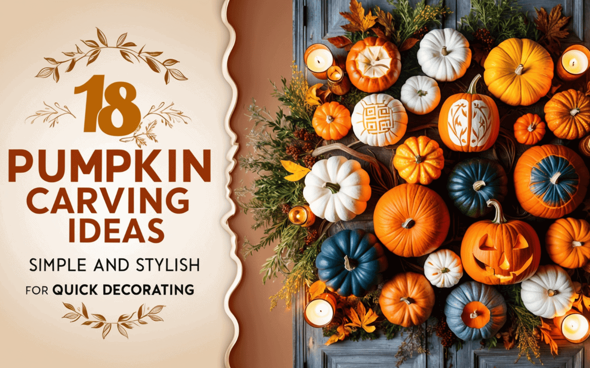 18 Pumpkin Carving Ideas Simple And Stylish For Quick Decorating