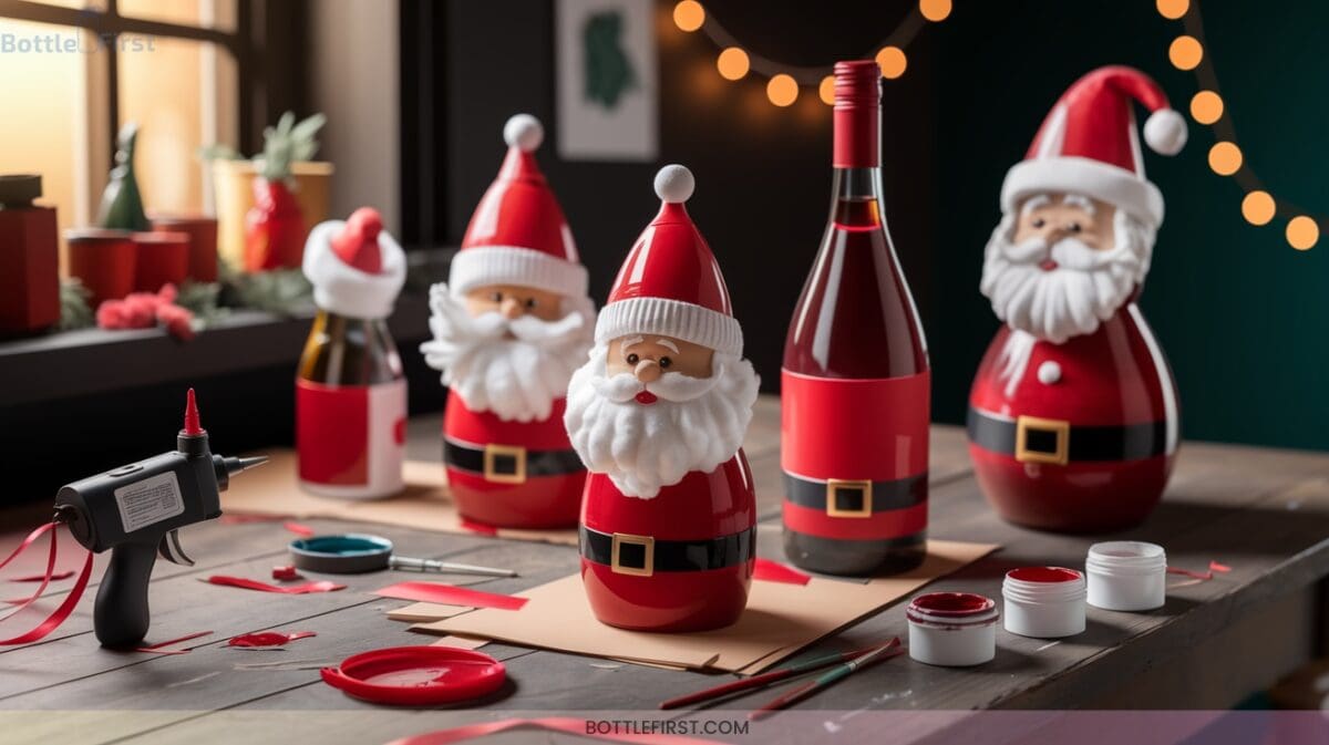 12 Jolly Santa Bottle Crafts To Sleigh Your Holiday Decor