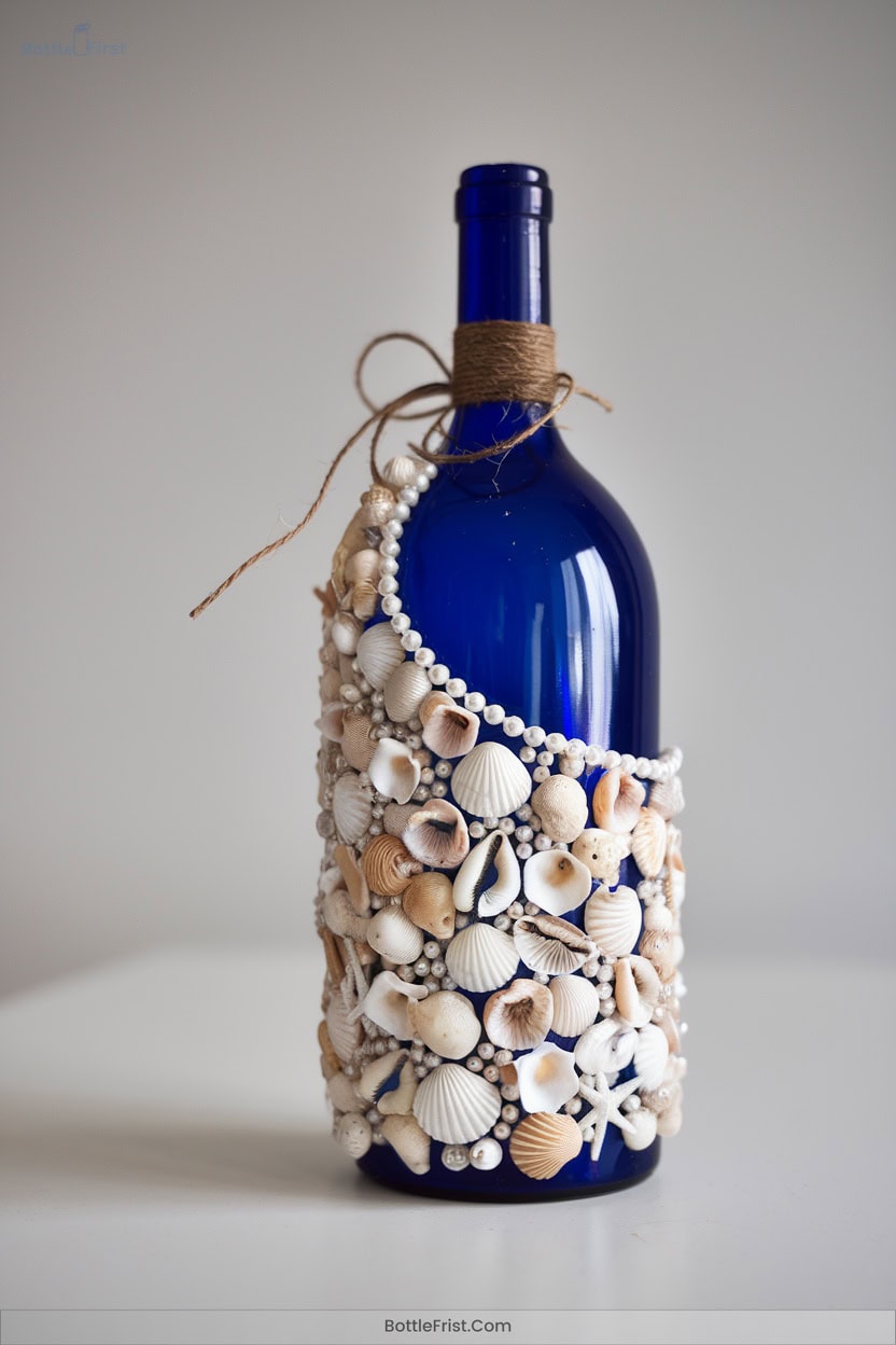 9 Beautiful Blue Wine Bottle Crafts For Coastal-Inspired Decor
