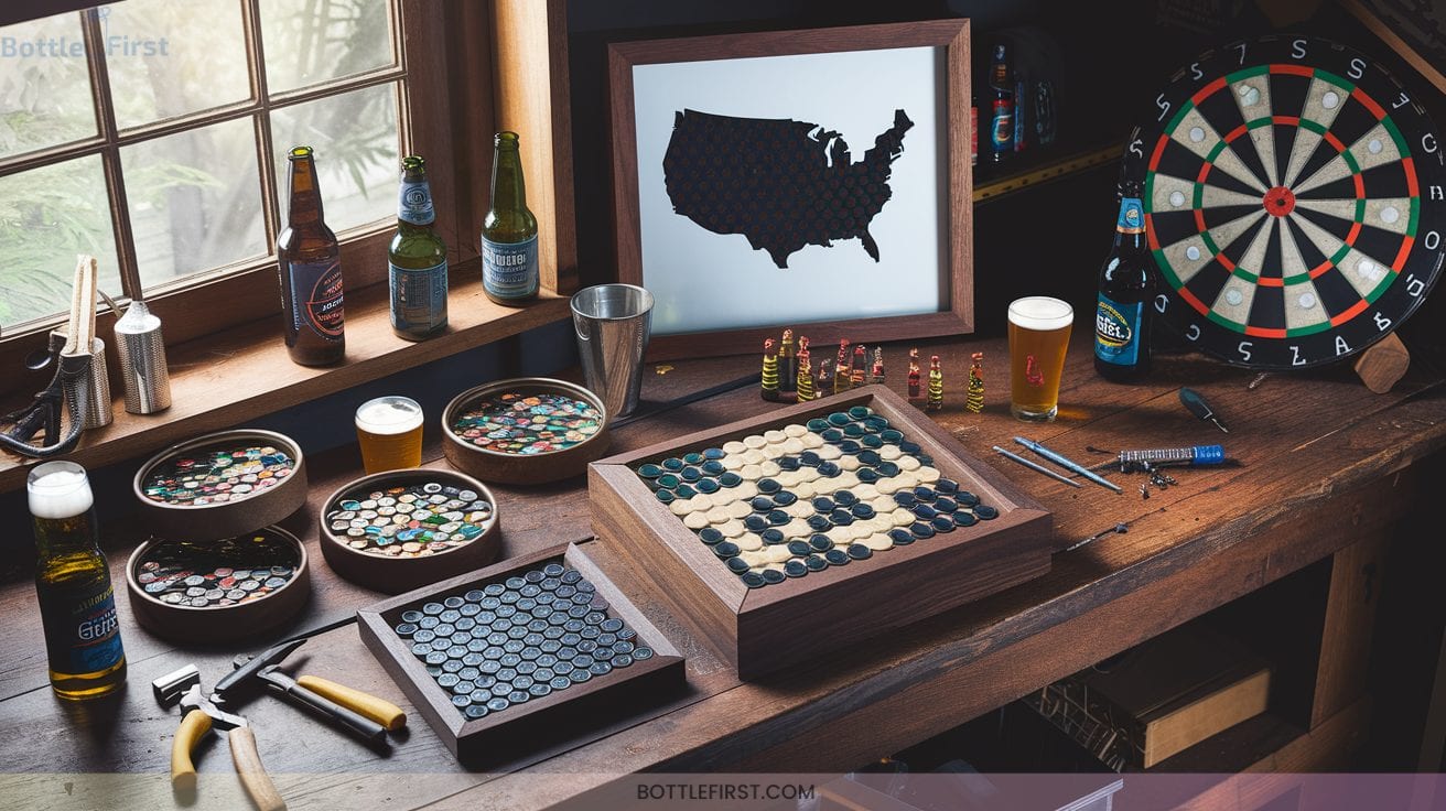 18 Epic Beer Bottle Cap Crafts For Ultimate Man Cave Decor