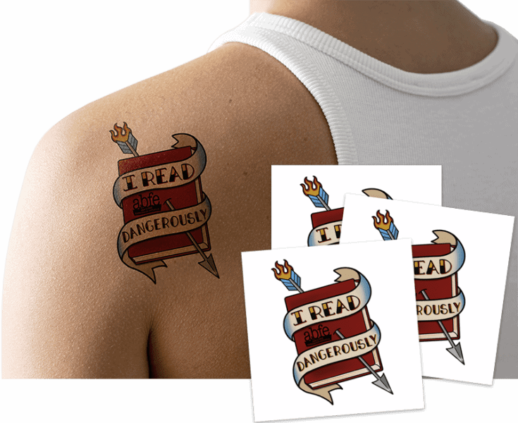'I Read Dangerously' Temporary Tattoo - Button Poetry