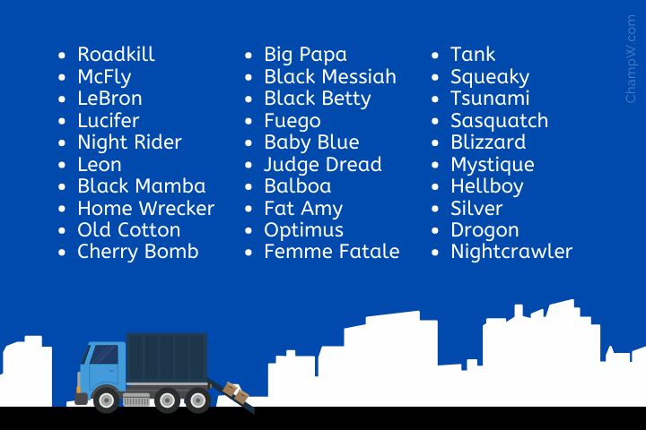 1100+ Truck Names That Show Off Your Specialization