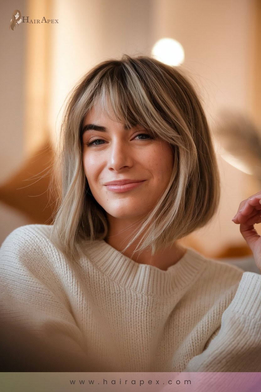 18 Angled Bob Haircuts With Bangs That Enhance Every Face Shape