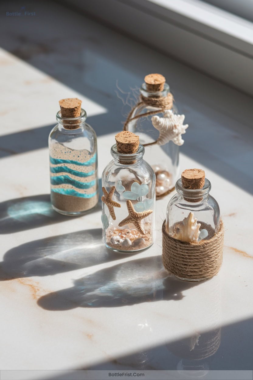 15 Adorable Mini Glass Bottle Crafts DIY For Tiny Home Accents