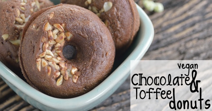 Vegan Chocolate Toffee Donuts - Nerdy Mamma