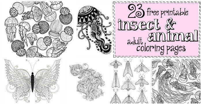 23 Free Printable Insect & Animal Adult Coloring Pages - Nerdy Mamma