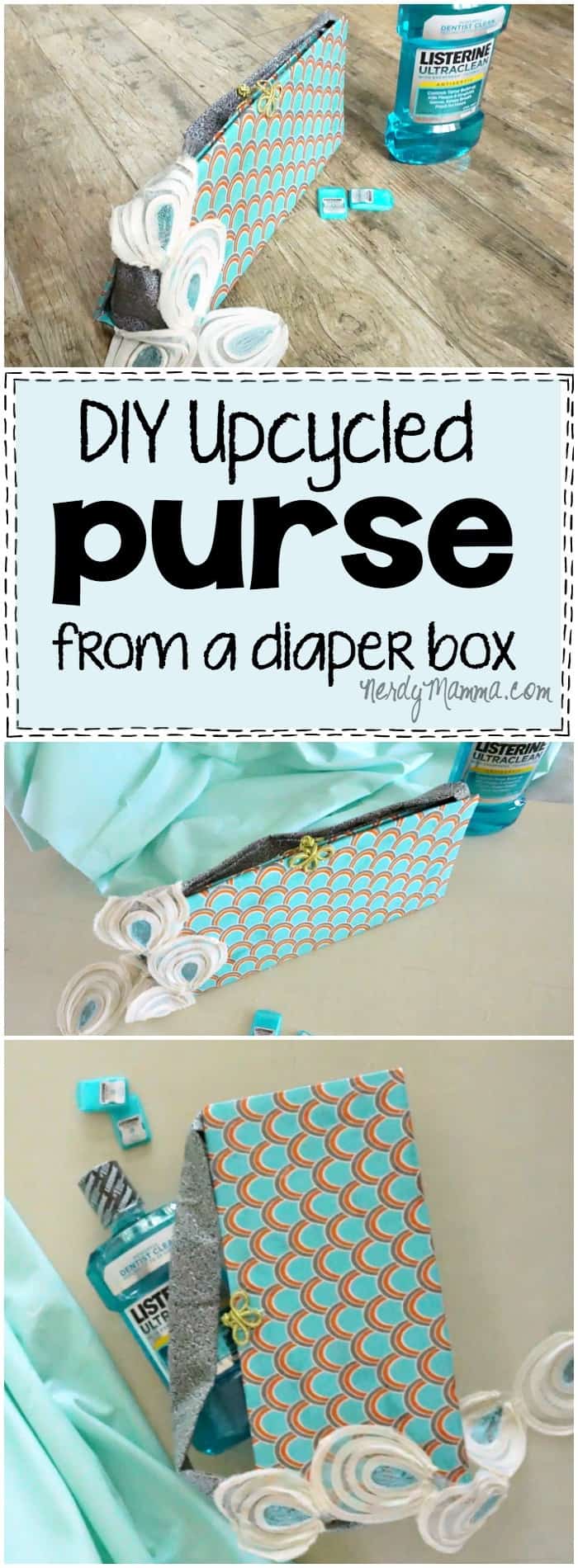 How to Make a DIY Upcycled Purse from a Diaper Box - Because Bold Is ...