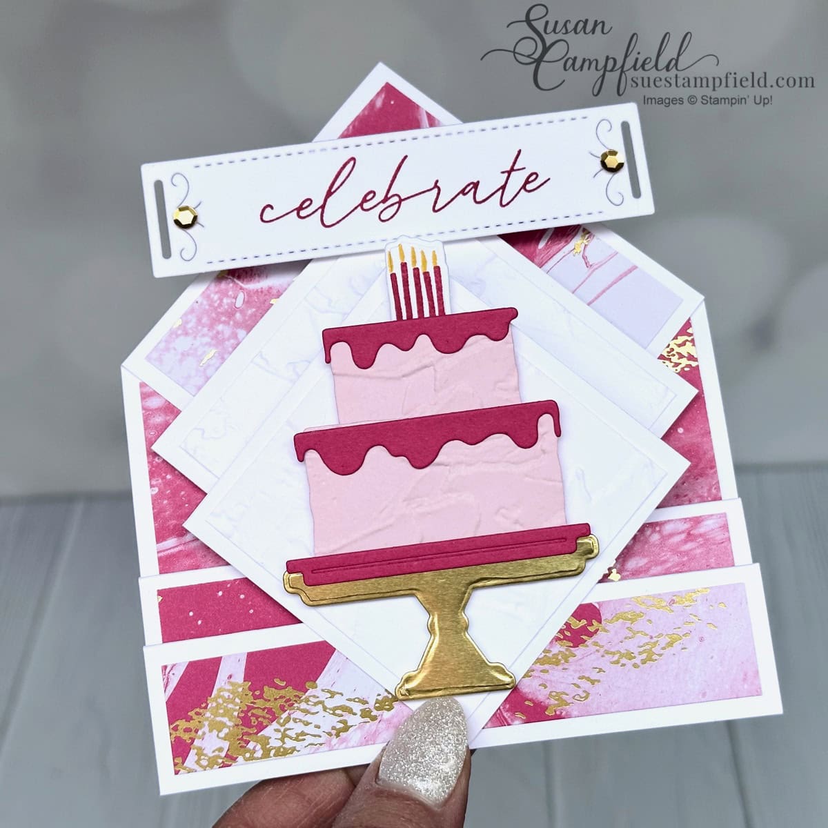 Diamond Stepper Cards - Three Ways! - Suestampfield