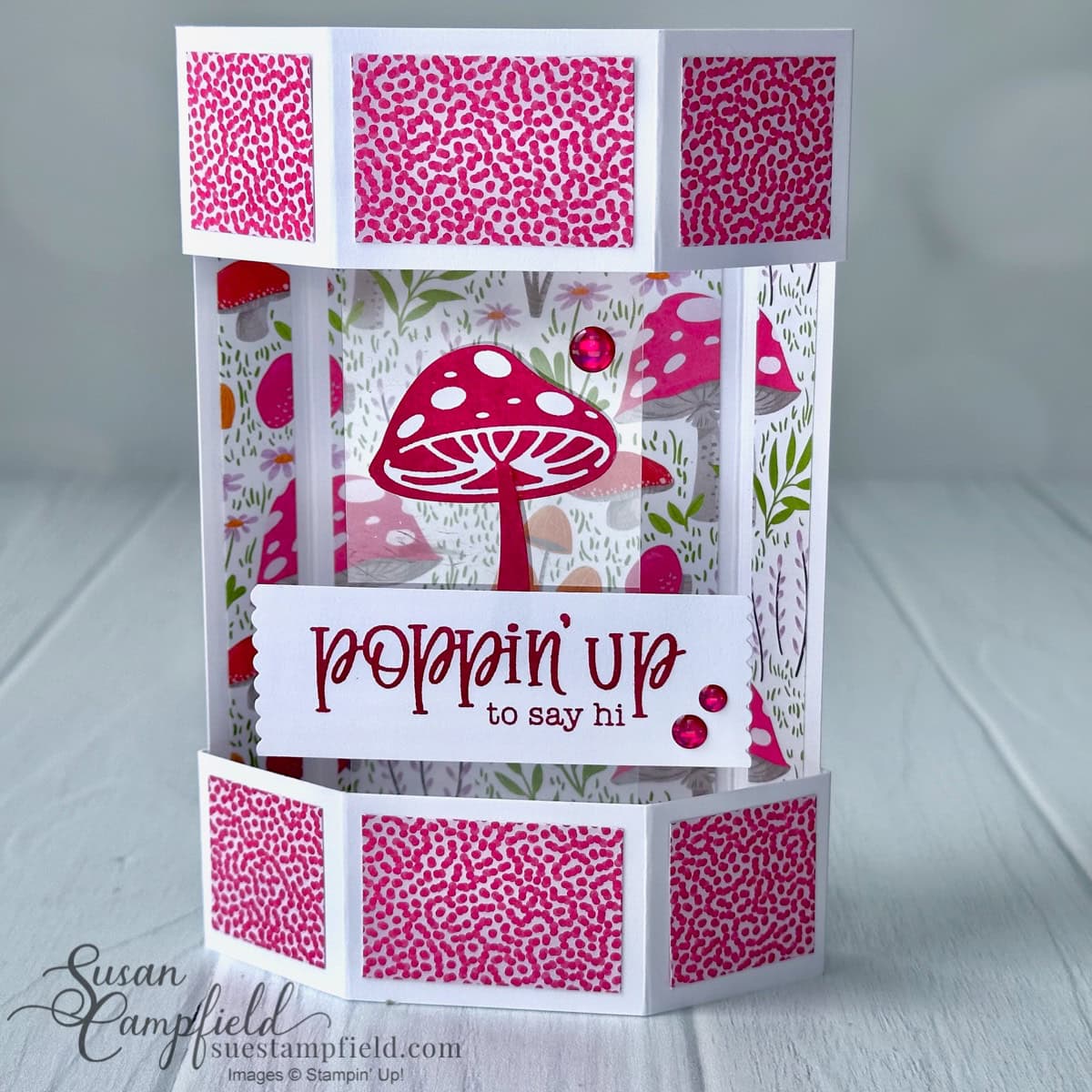 Floating Vertical Bandstand Pop Up Card Tutorial - Suestampfield