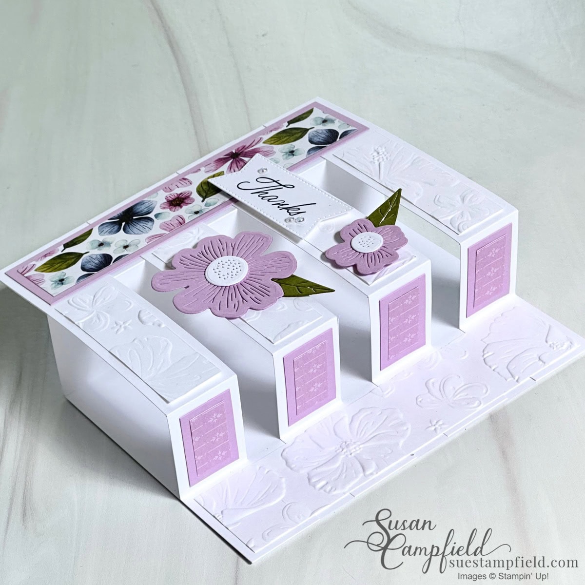 New Fun Fold! Quadruple Z Fold Cards Tutorial | June Crafternoon 2025! - Suestampfield