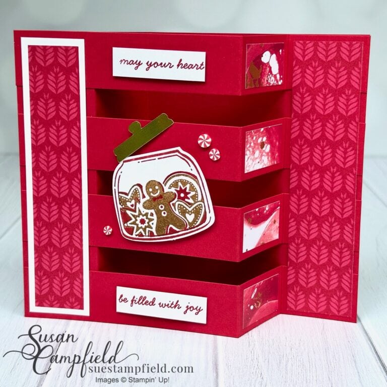 New Fun Fold! Quadruple Z Fold Cards Tutorial | June Crafternoon 2025! - Suestampfield