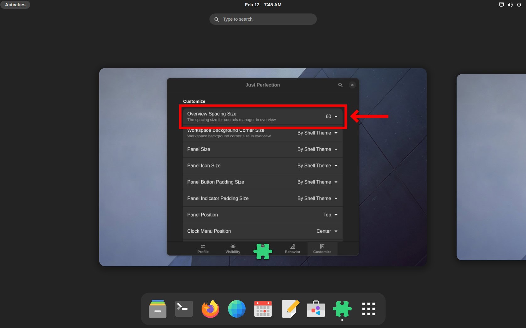 Just Perfection 23 GNOME Extension Adds Several New Features
