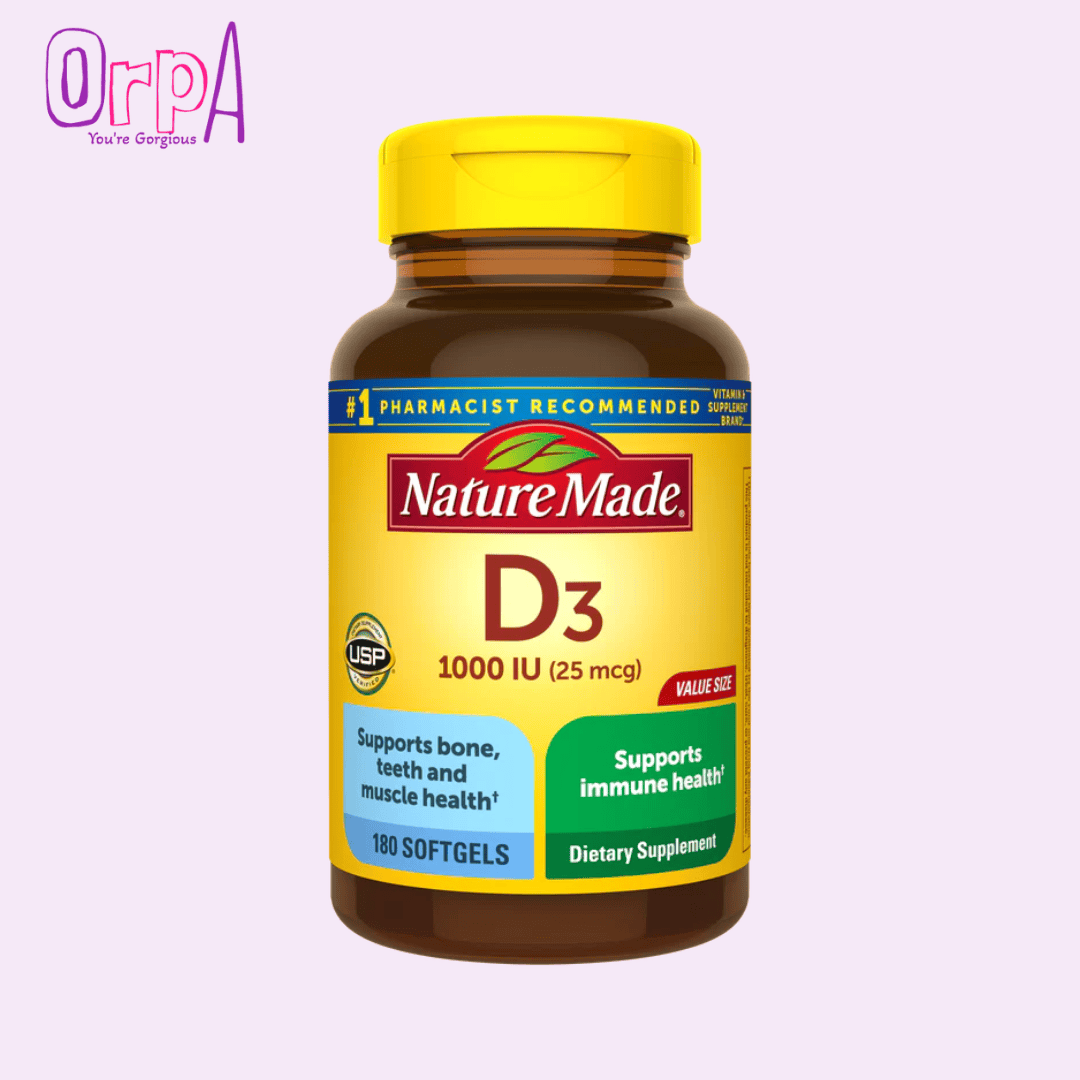 Nature Made Vitamin D3 1000 IU (25 mcg) - 180 Softgels - Orpa