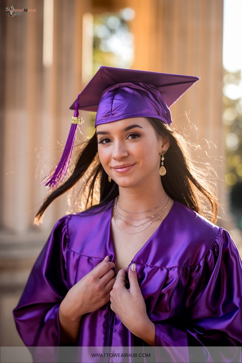 22 Stunning Graduation Outfit Ideas Purple Cap And Gown Combinations