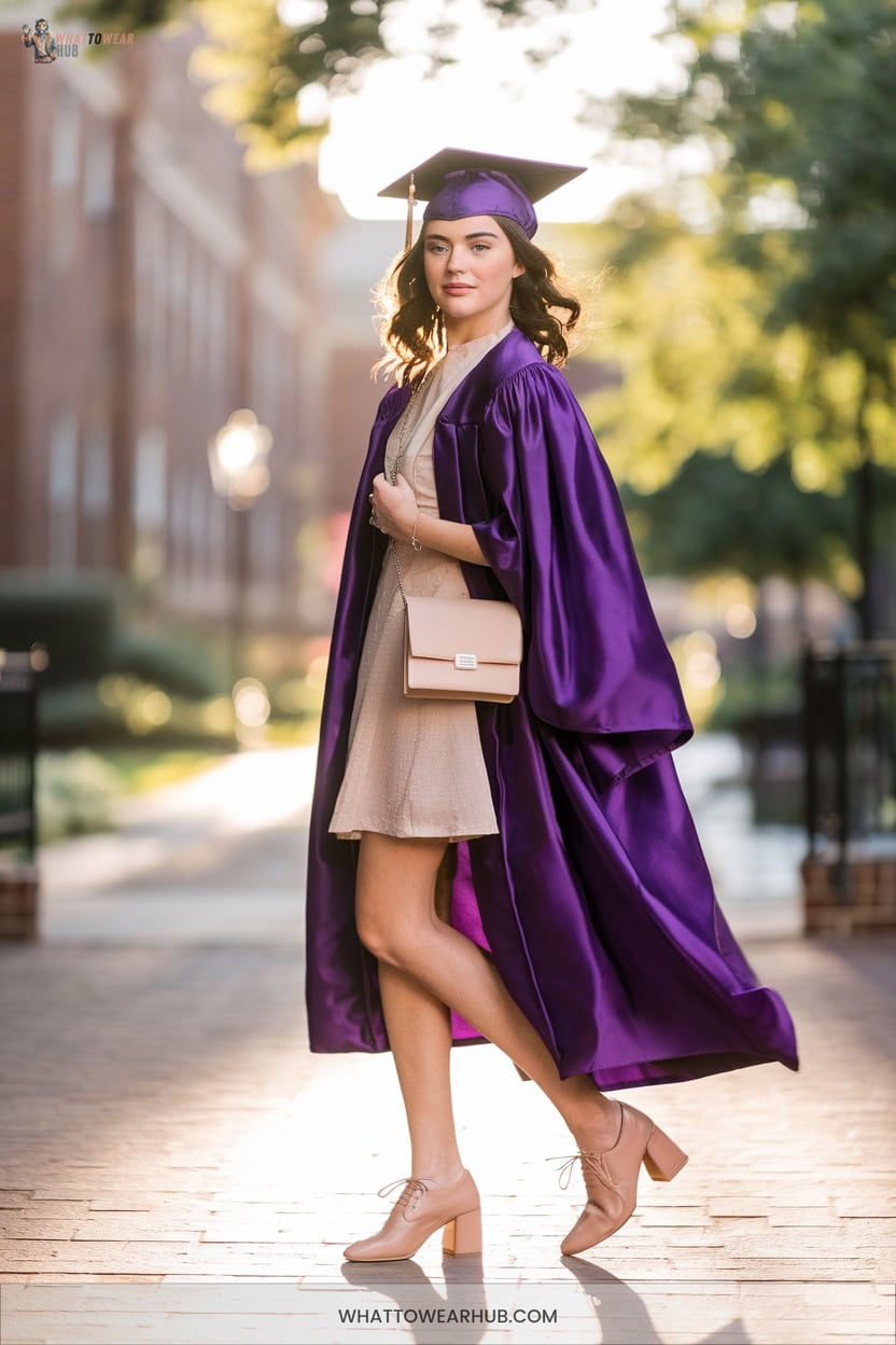 22 Stunning Graduation Outfit Ideas Purple Cap And Gown Combinations