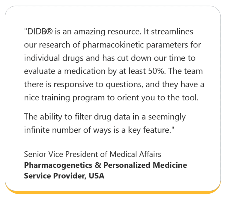 Drug Interaction Database (DIDB®) | in vitro and Clinical Datasets