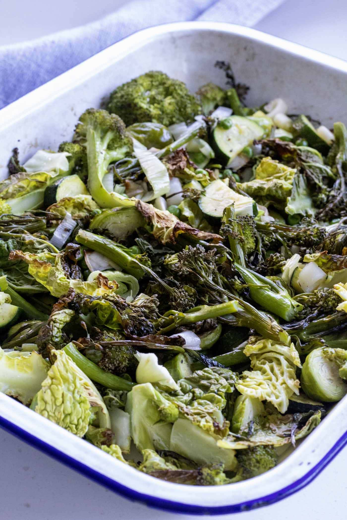 Roasted Green Vegetables - an easy healthy side dish