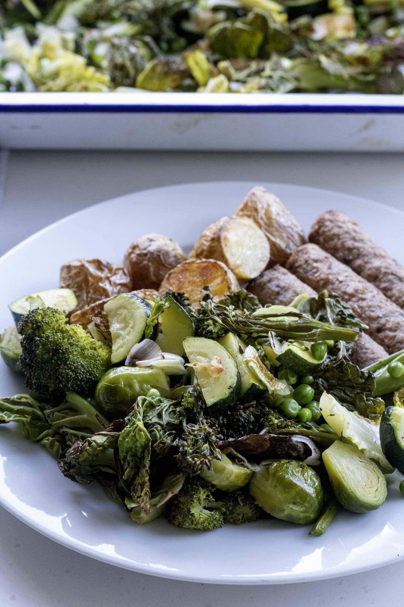 Roasted Green Vegetables - an easy healthy side dish