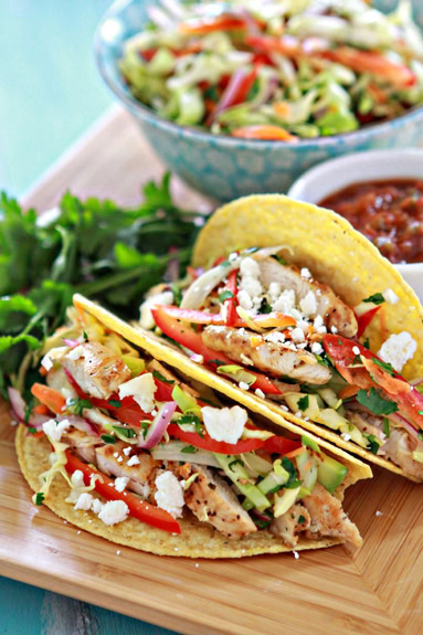 Easy Lemon Pepper Chicken Tacos with Slaw | Good Life Eats