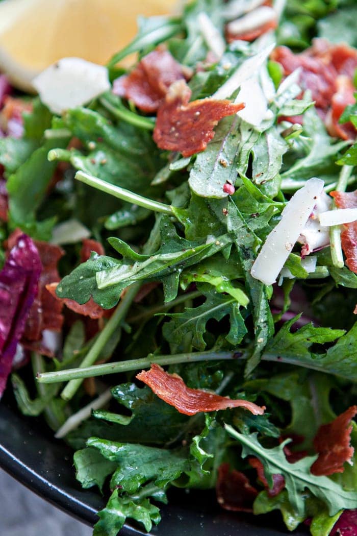 Italian Mixed Greens Salad with Prosciutto and Lemon Dijion Vinaigrette ...
