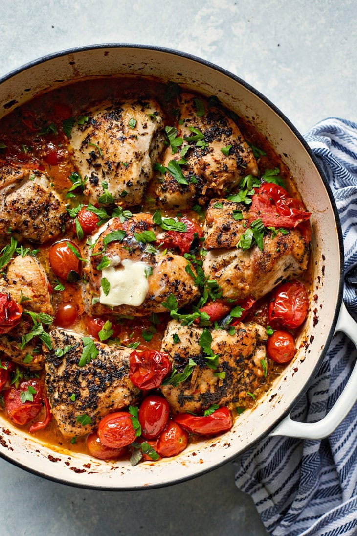 Herbs de Provence Chicken in White Wine Tomato Sauce | Good Life Eats