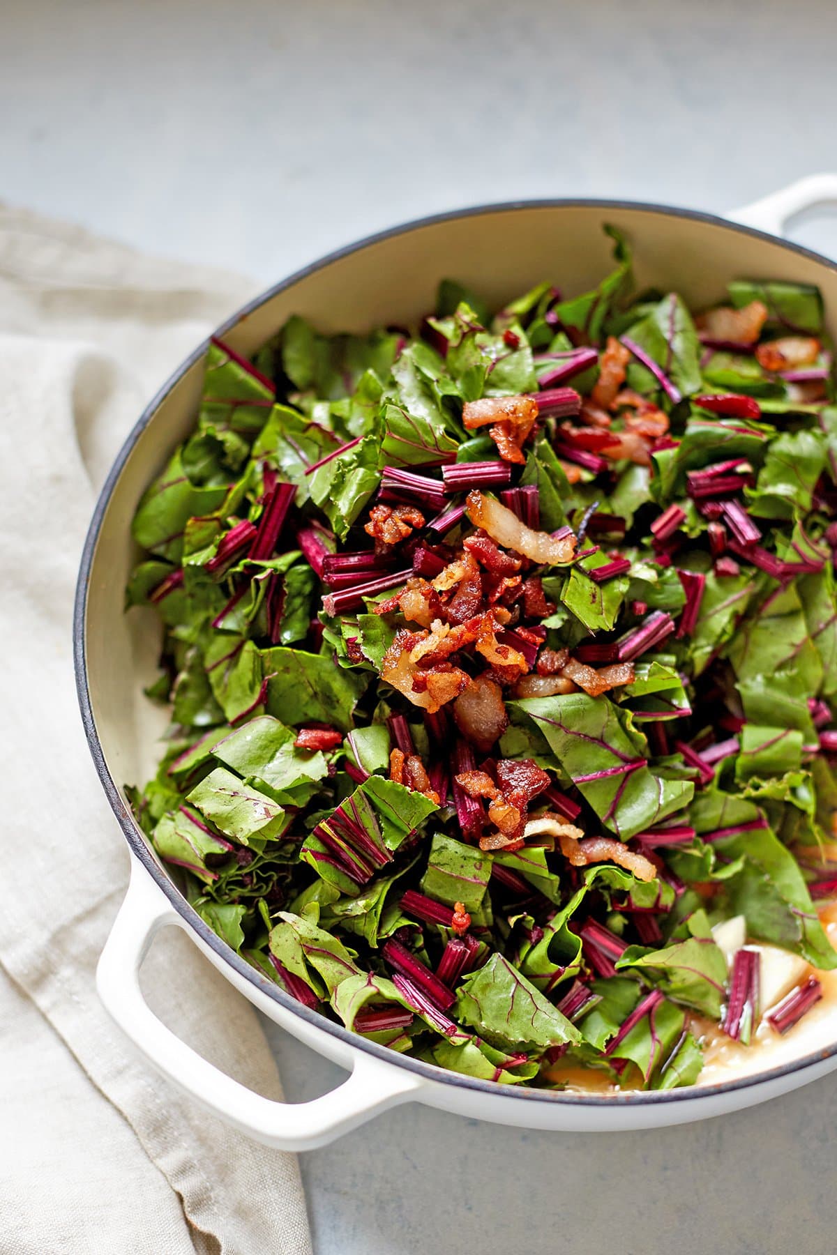 Bacon Balsamic Beet Greens | Good Life Eats