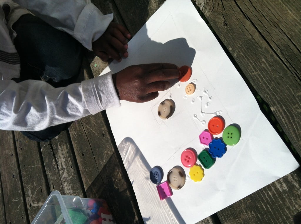 Monogram Button Art - Green Kid Crafts