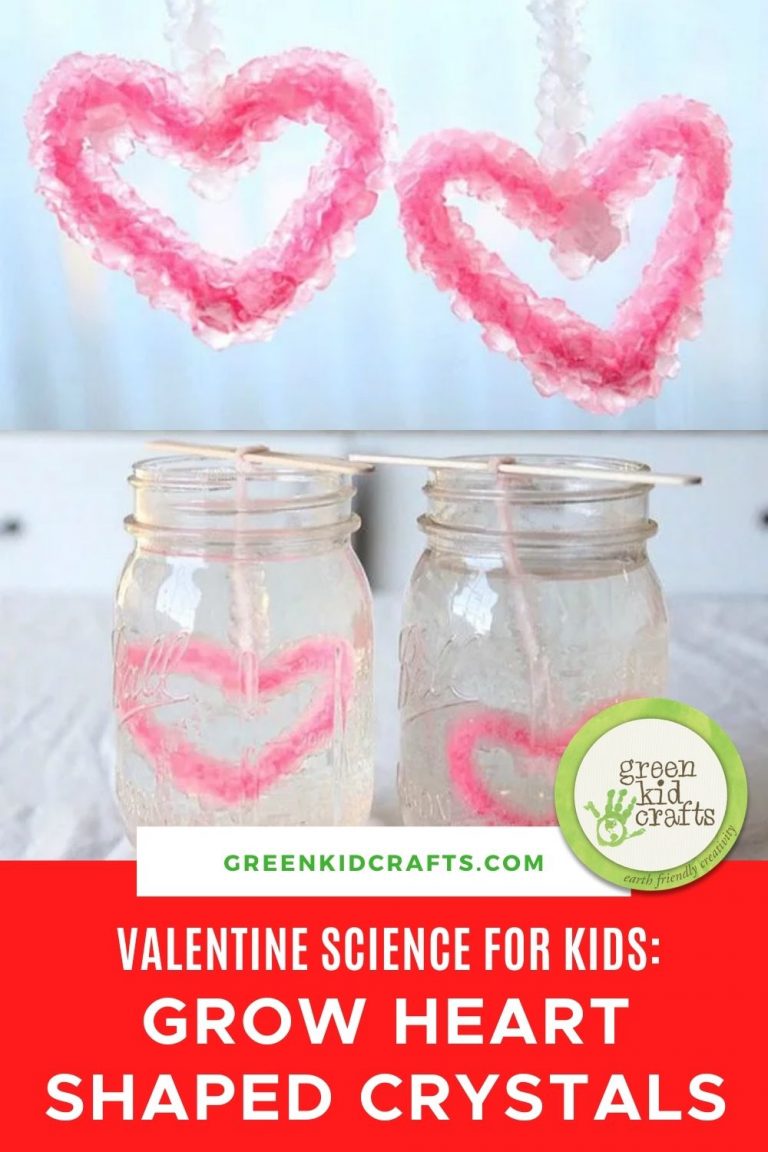 Valentine's Day Crystal Growing Heart Science - Green Kid Crafts