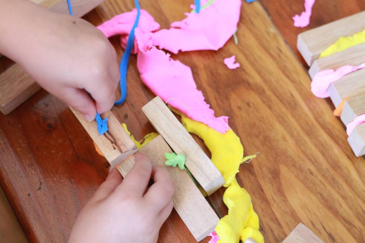 Clay and Wood Block Structures - Green Kid Crafts