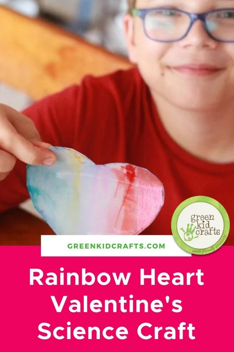 Rainbow Heart Valentine's Science Craft - Green Kid Crafts