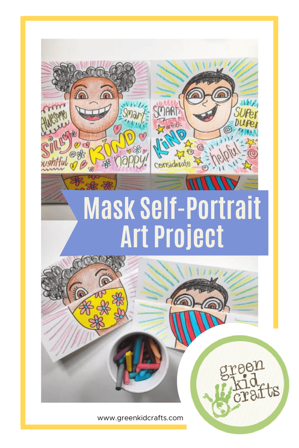 Mask Self-Portrait Art Project | Nourish Their Creativity