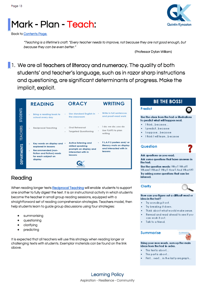 Teaching and Learning Policy