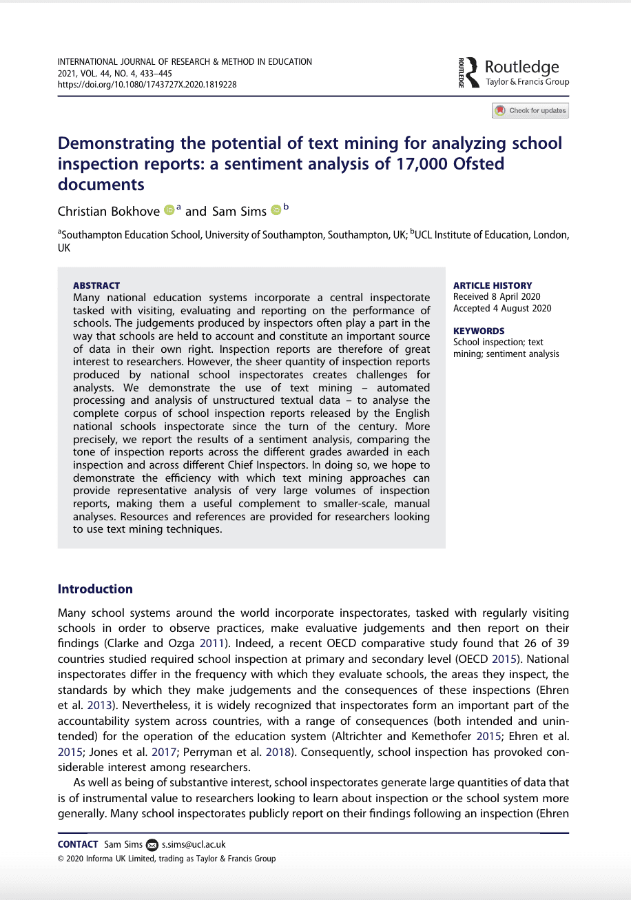 Text Mining: An Evaluation of 17,000 Ofsted Reports - TeacherToolkit