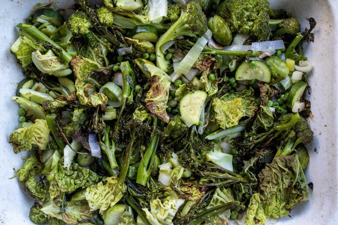 Roasted Green Vegetables - an easy healthy side dish