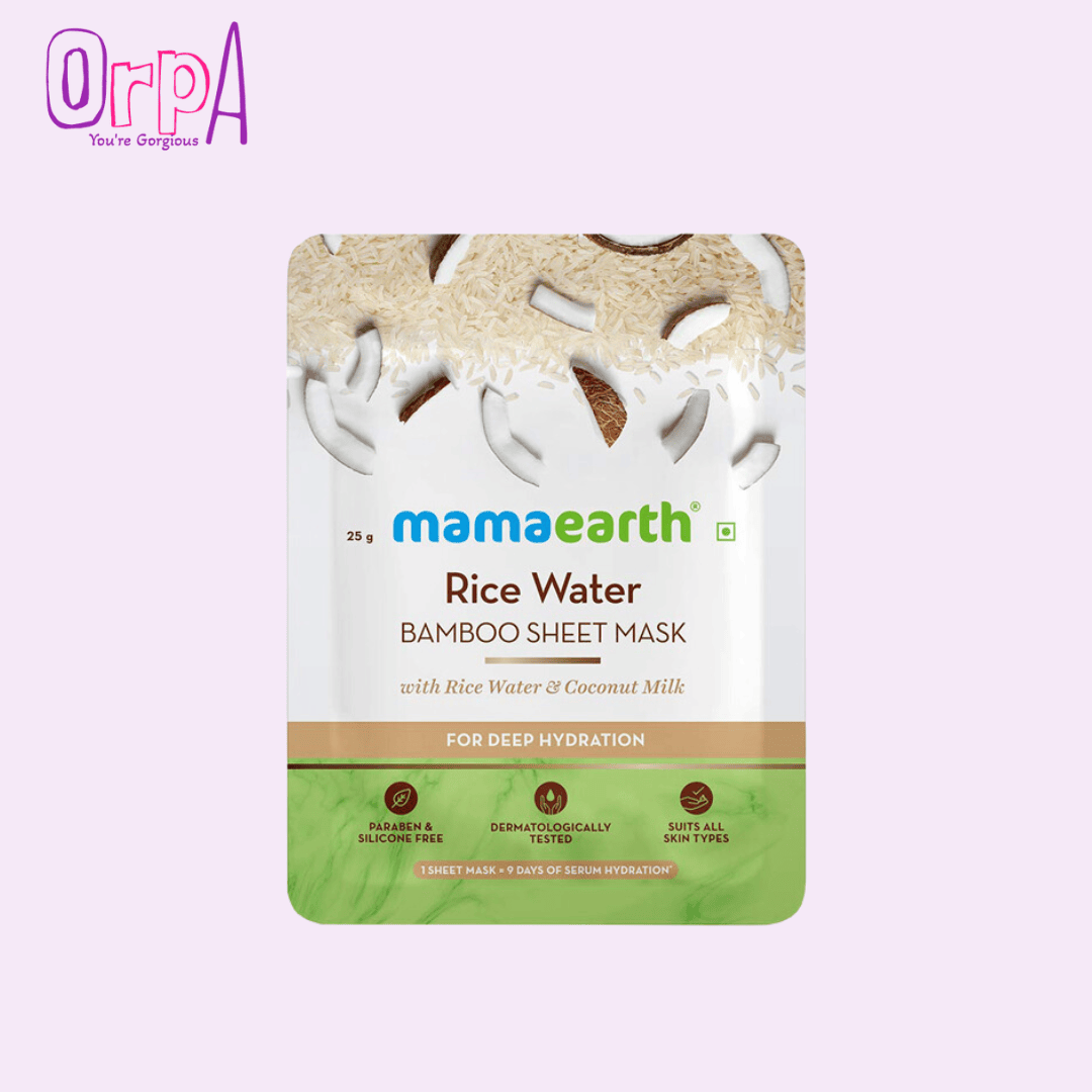 Mamaearth Rice Water Bamboo Sheet Mask - 25g - Orpa
