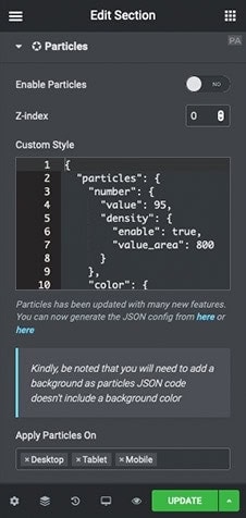Elementor Particles Addon | Premium Addons for Elementor