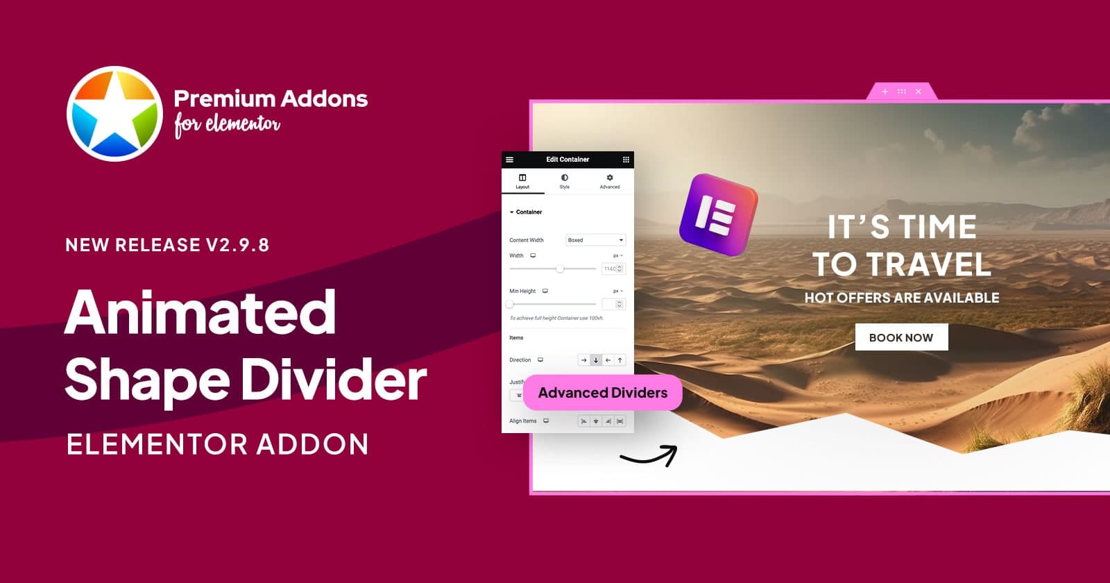 Introducing Elementor Animated Shape Divider Addon in Premium Addons