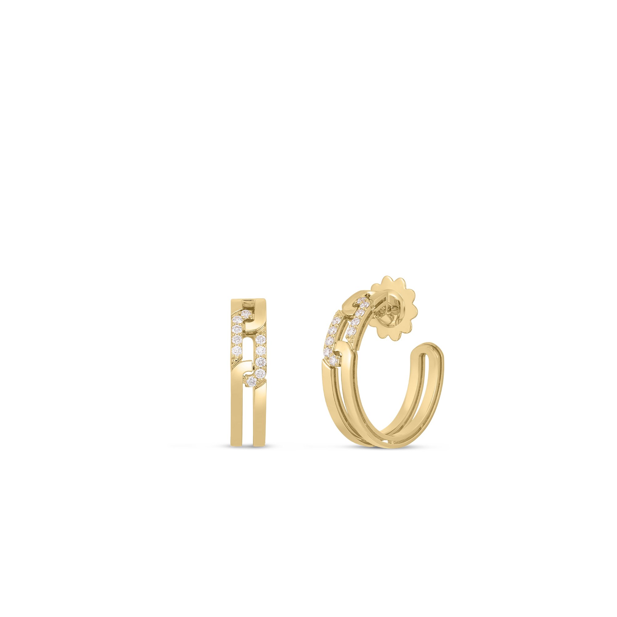 18K YELLOW GOLD NAVARRA OPEN BACK HOOP EARRINGS - Roberto Coin - North ... 18K YELLOW GOLD NAVARRA OPEN BACK HOOP EARRINGS - Roberto Coin - North ...