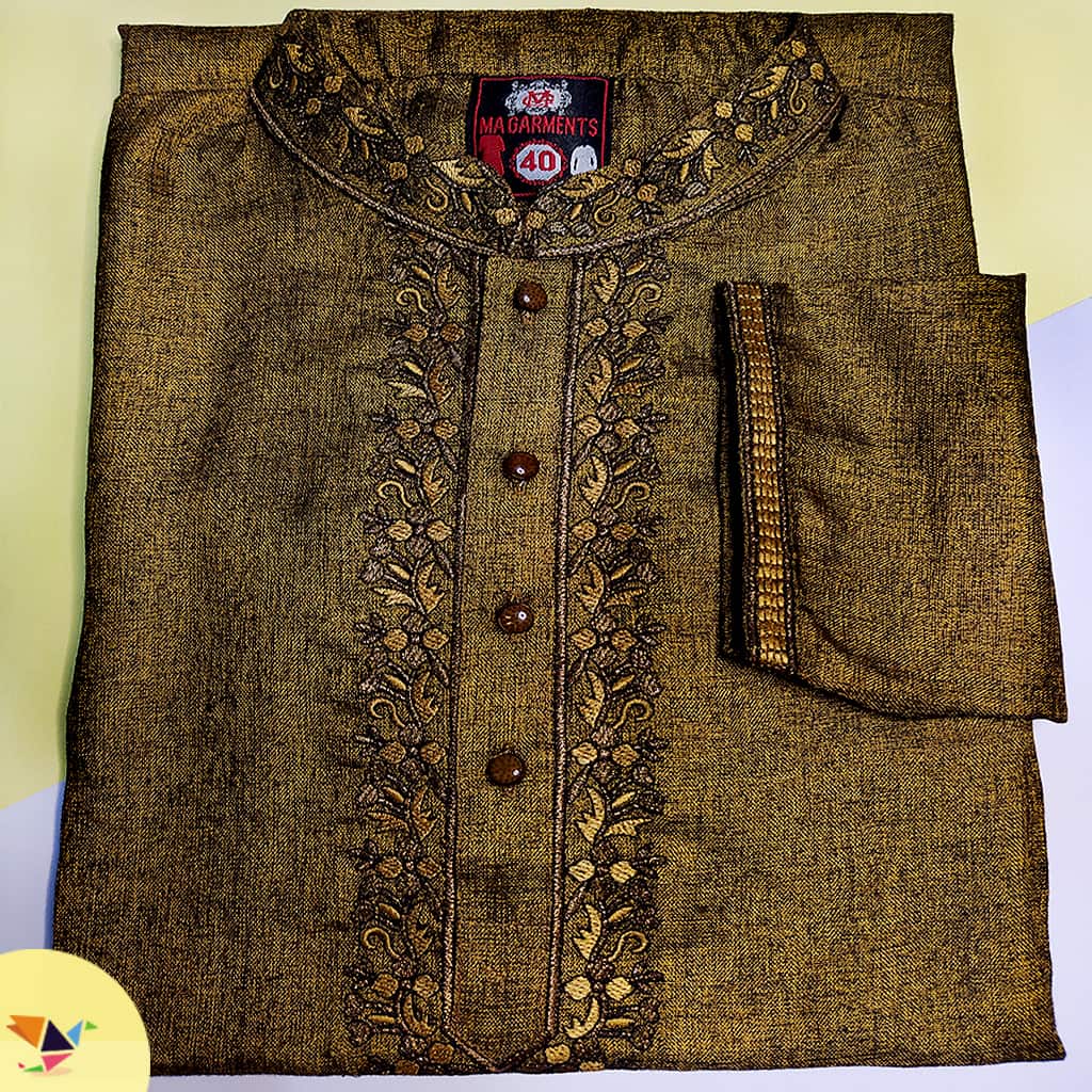 সলিড এক কালার এমব্রয়ডারি ডিজাইন পাঞ্জাবী - Hot Collection – Shopibird.com