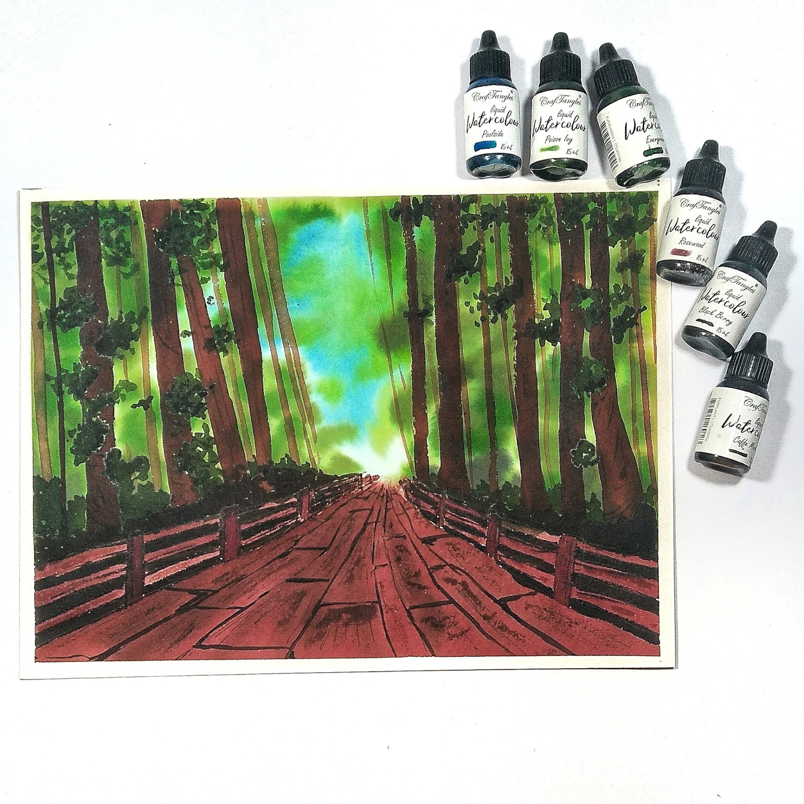 watercolour forest tutorial