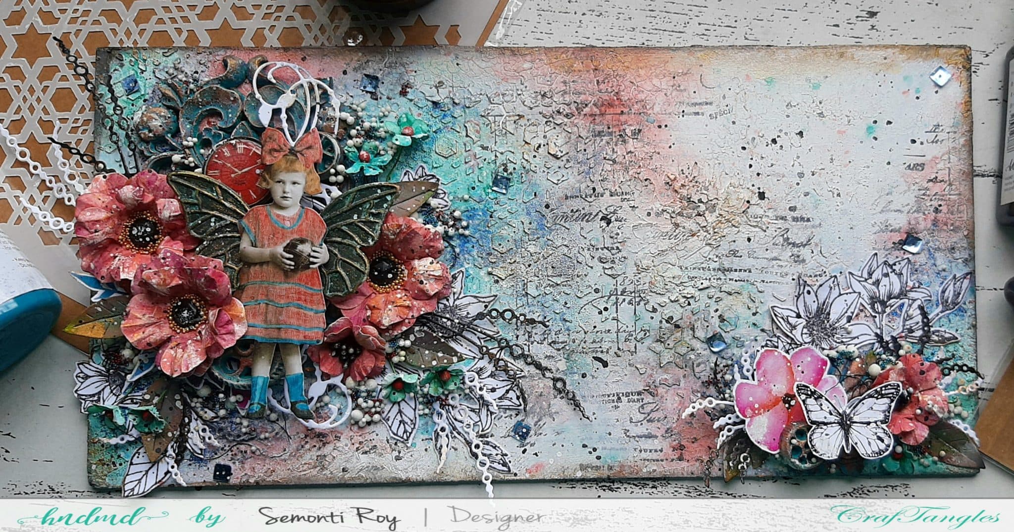 Mixed media plaque with video tutorial - CraftAdda Blog