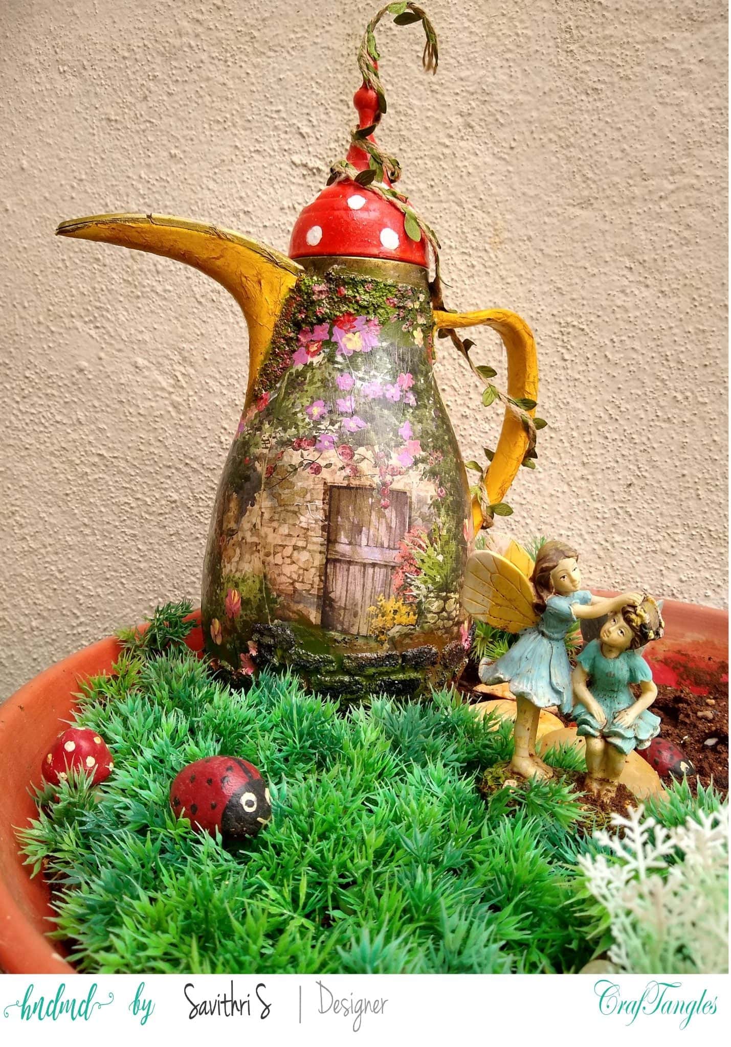 Magical and Whimsical Decoupage Fairy House - CraftAdda Blog