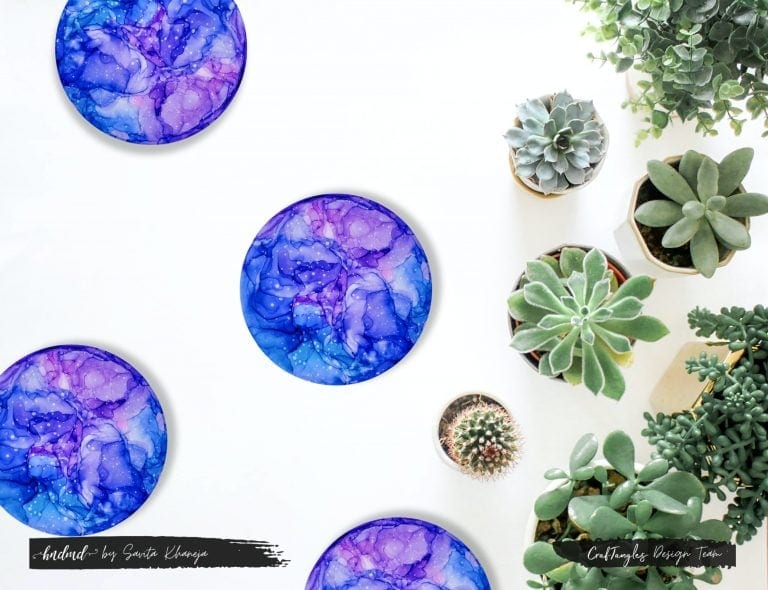 Awesome Alcohol Ink Coaster 'Galaxy' - CraftAdda Blog