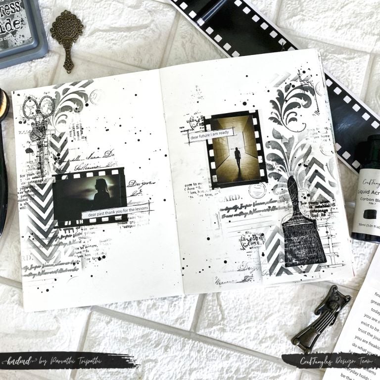Monochromatic Art Journal Pages - CraftAdda Blog