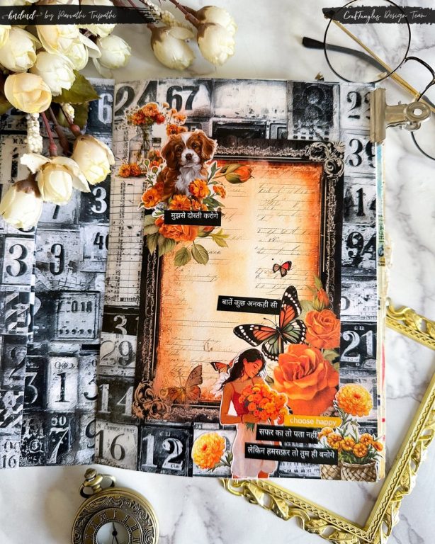 The Friendship beyond words - An art Journal page - CraftAdda Blog