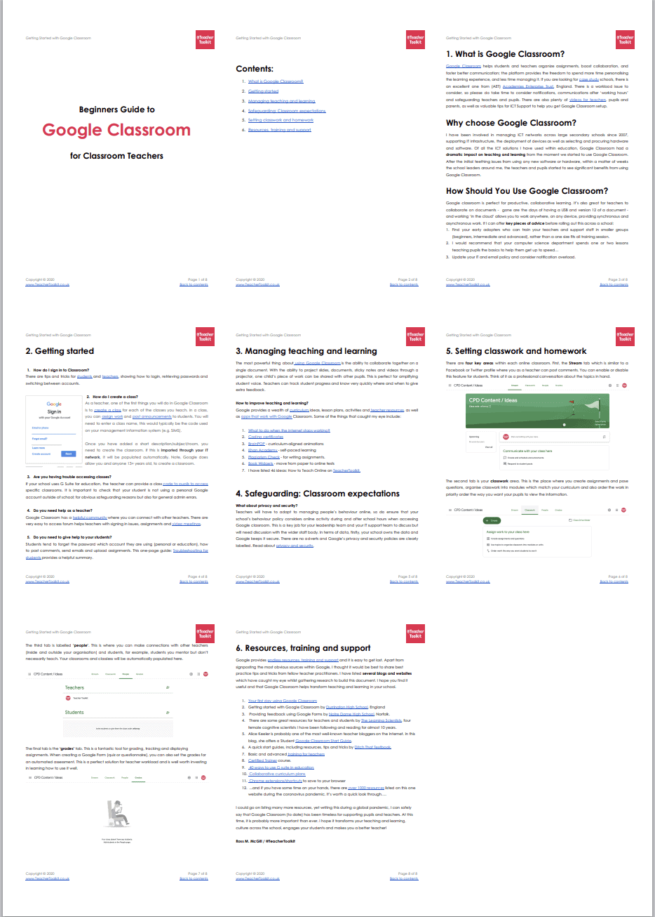 Google Classroom Guide - TeacherToolkit