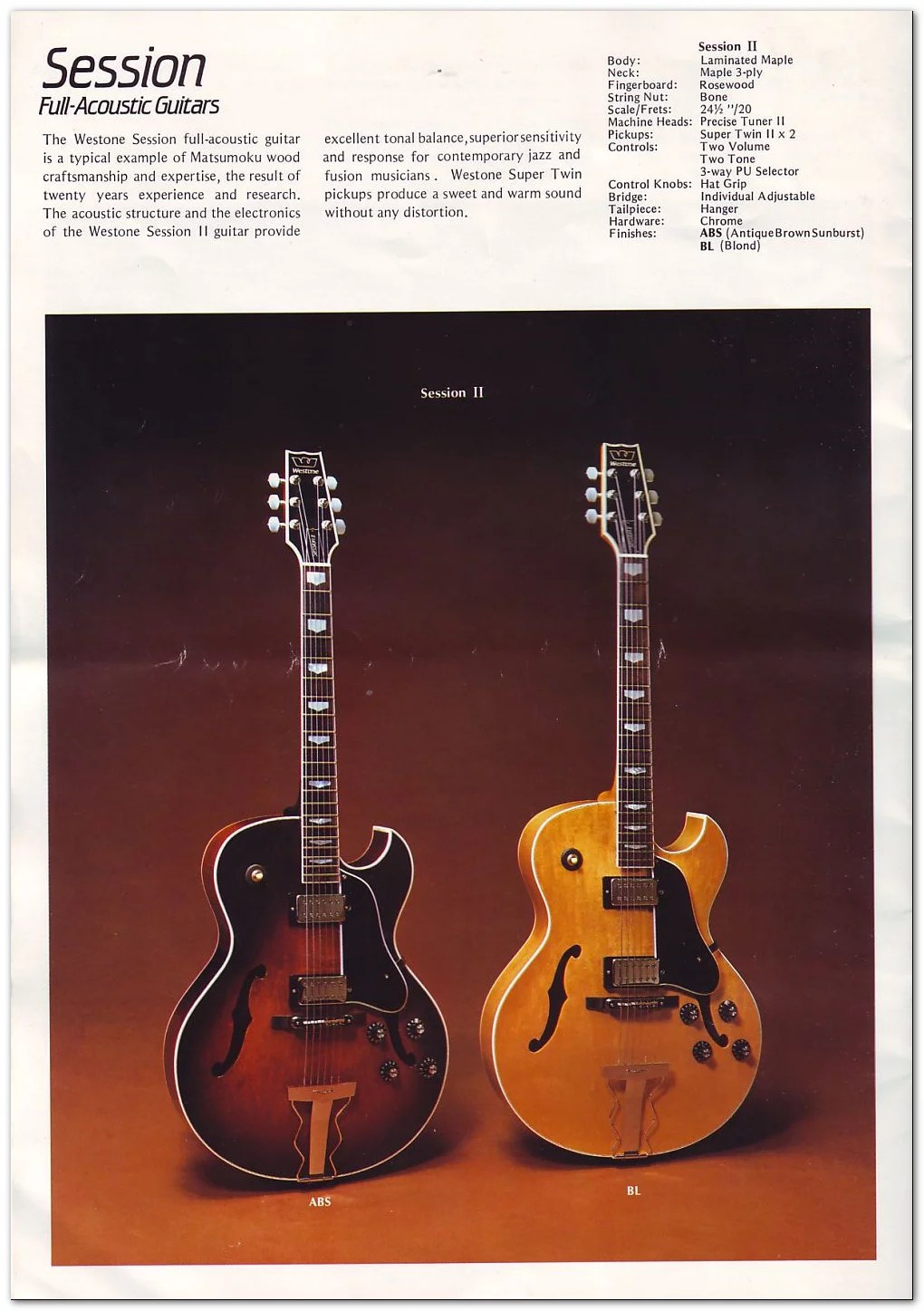 1983 Catalogue & UK Price List - Westone Guitars: the Home of Westone