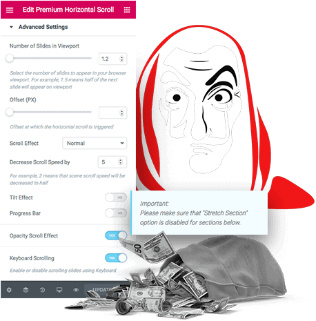 insert a scroll horizontal shape